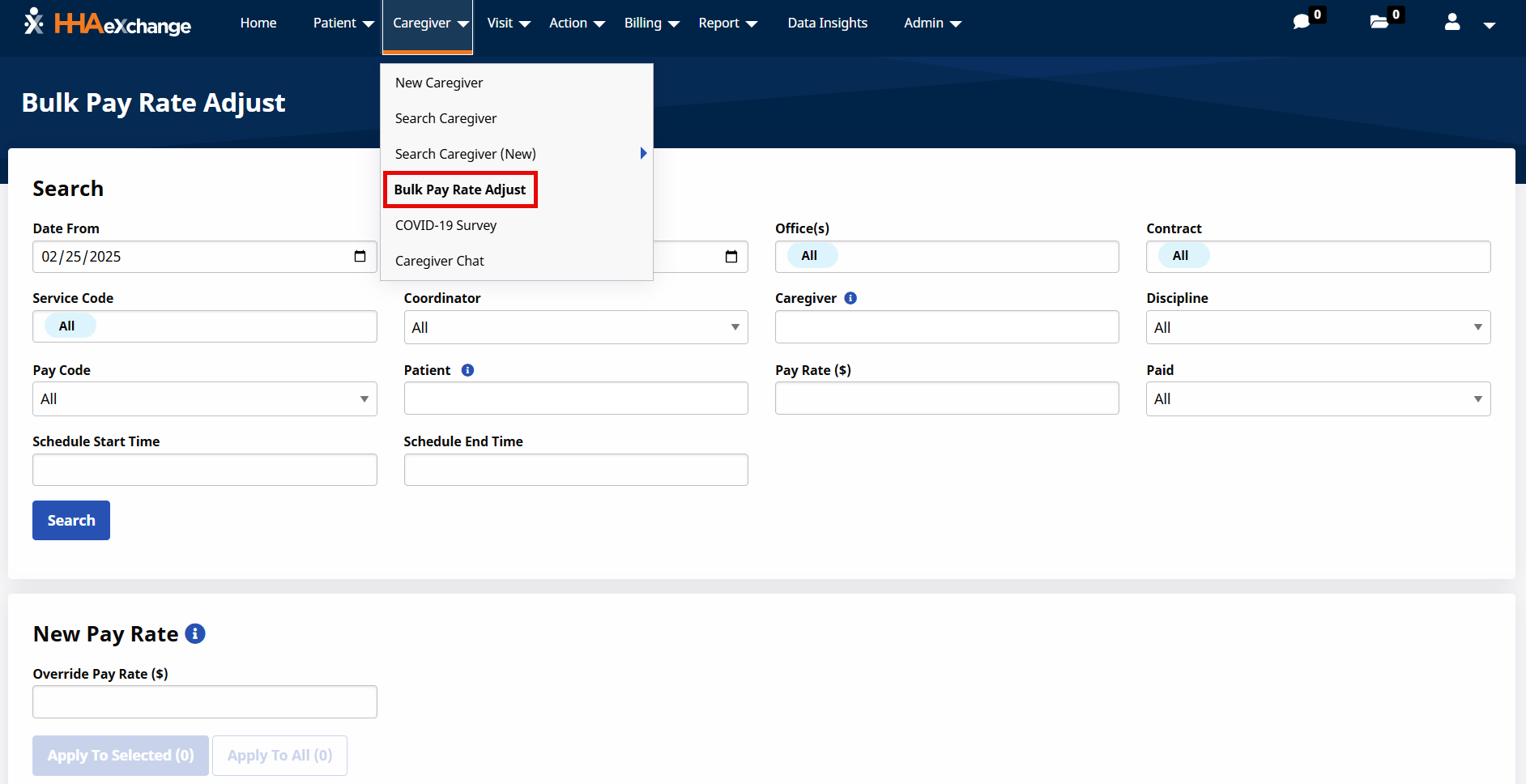 Bulk Pay Rate Adjust