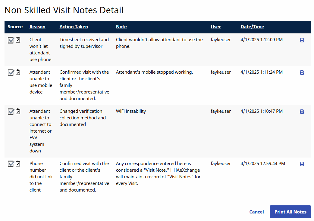 Add a New Note to a Visit