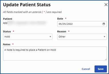 Change a Patient’s Status