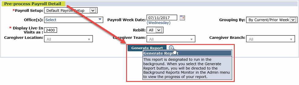 Generate Background Reports