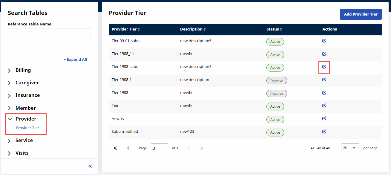Manage Provider Tiers