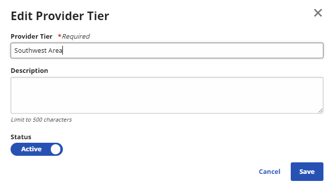 Manage Provider Tiers