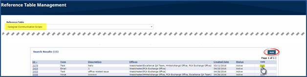 Message Scripts via Reference Table Management