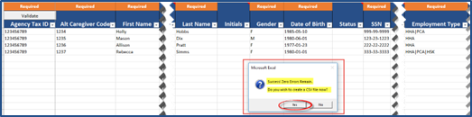 Caregiver Bulk Import Process